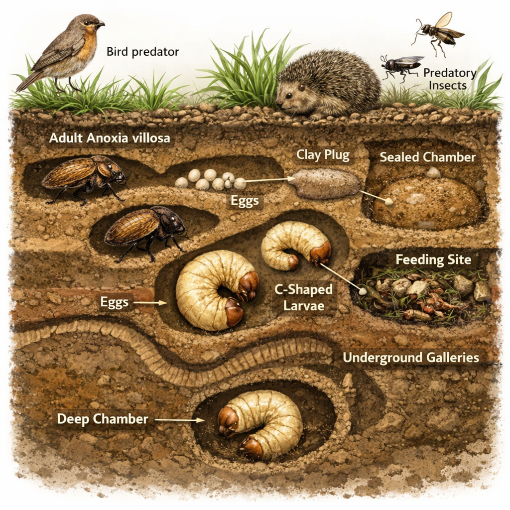 Anoxia villosa: Nesting, Larval Care, and Reproductive Strategies ...
